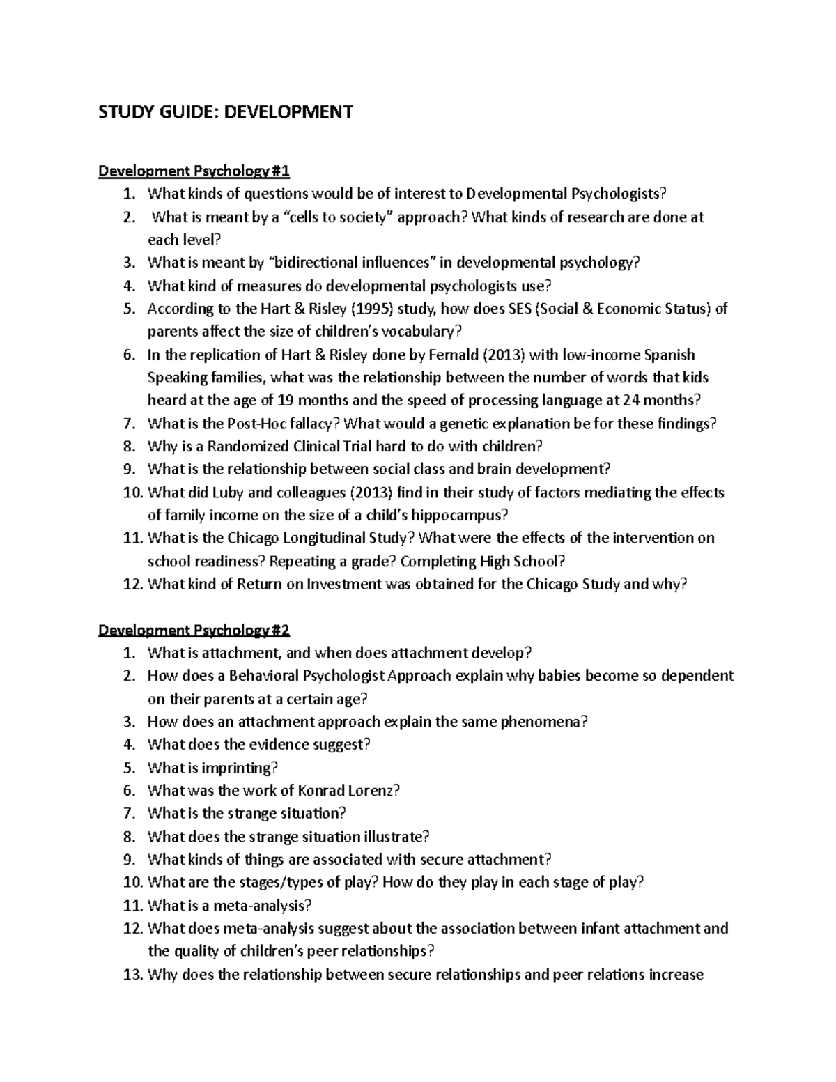 Fall.2022.Development I O Psychology - STUDY GUIDE: DEVELOPMENT ...