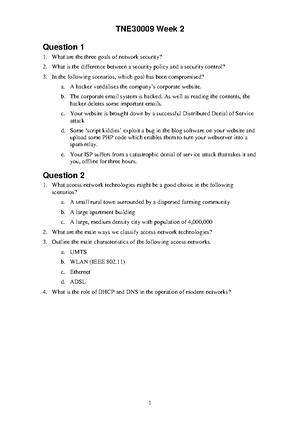 TNE30009 - Swinburne - Network Security and Resilience - Studocu