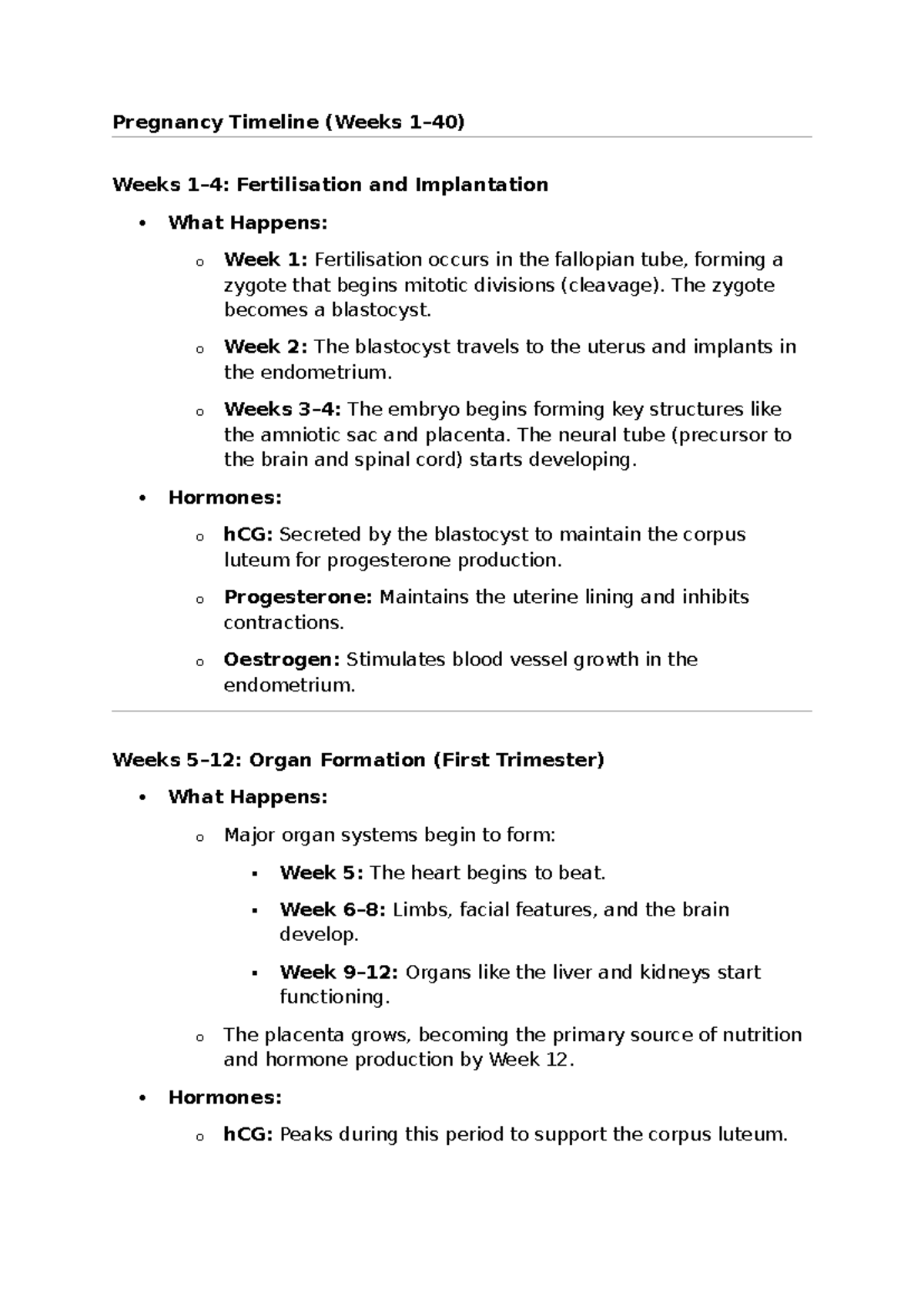 Pregnancy Timeline - The zygote becomes a blastocyst. o Week 2: The ...