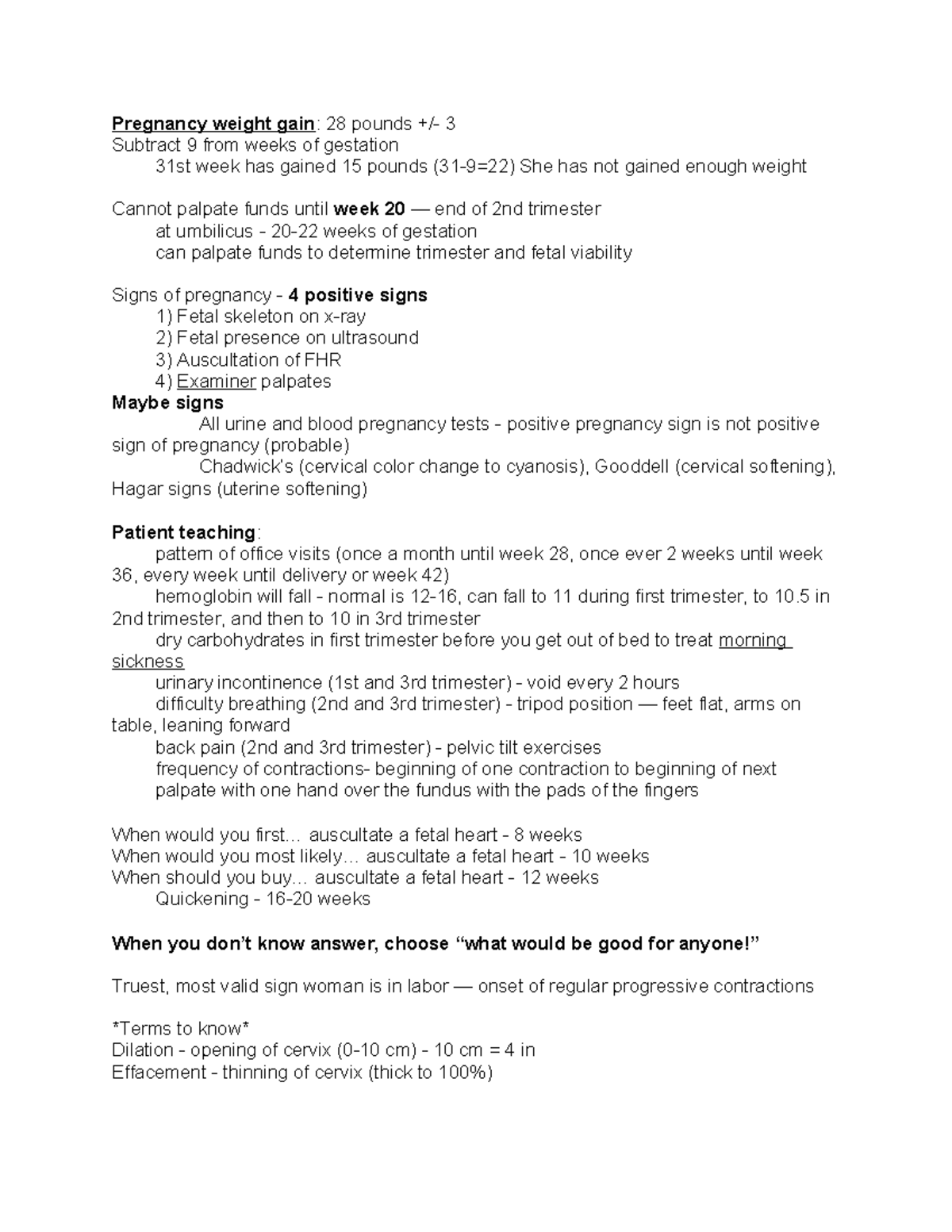 Maternity Mark Klimek Notes - Pregnancy weight gain: 28 pounds +/- 3 ...