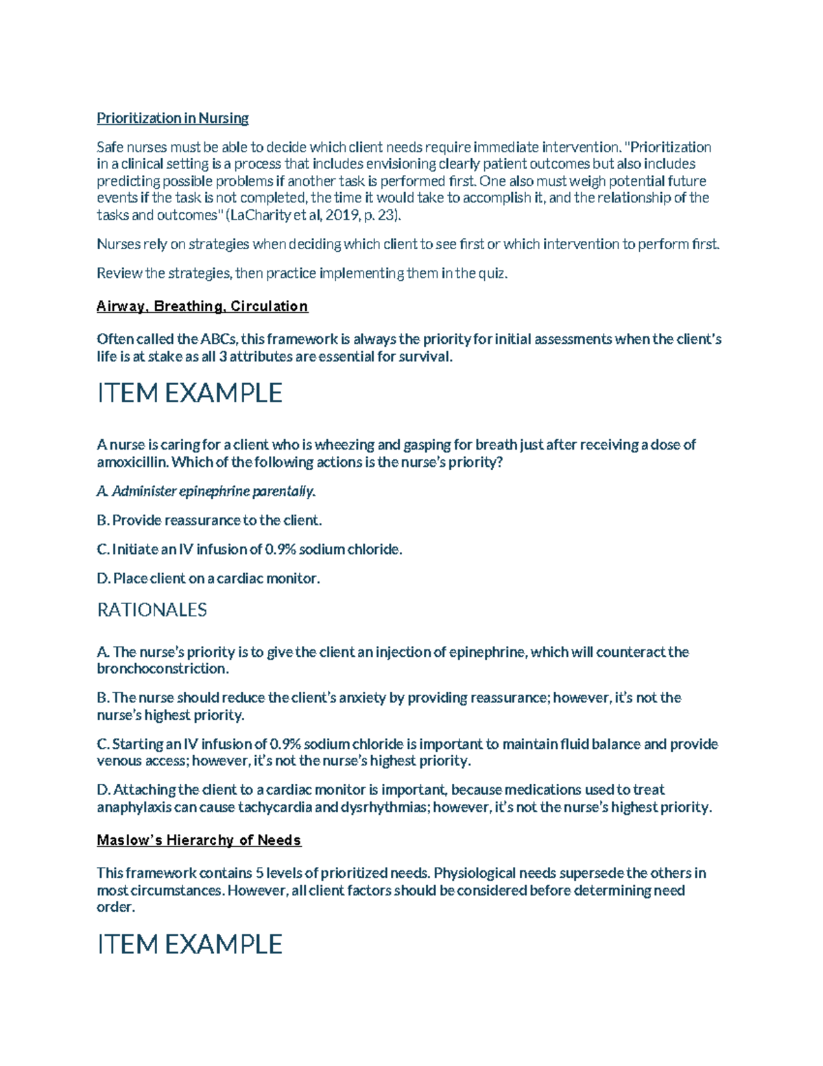 Prioritization in Nursing - "Prioritization in a clinical setting is a ...