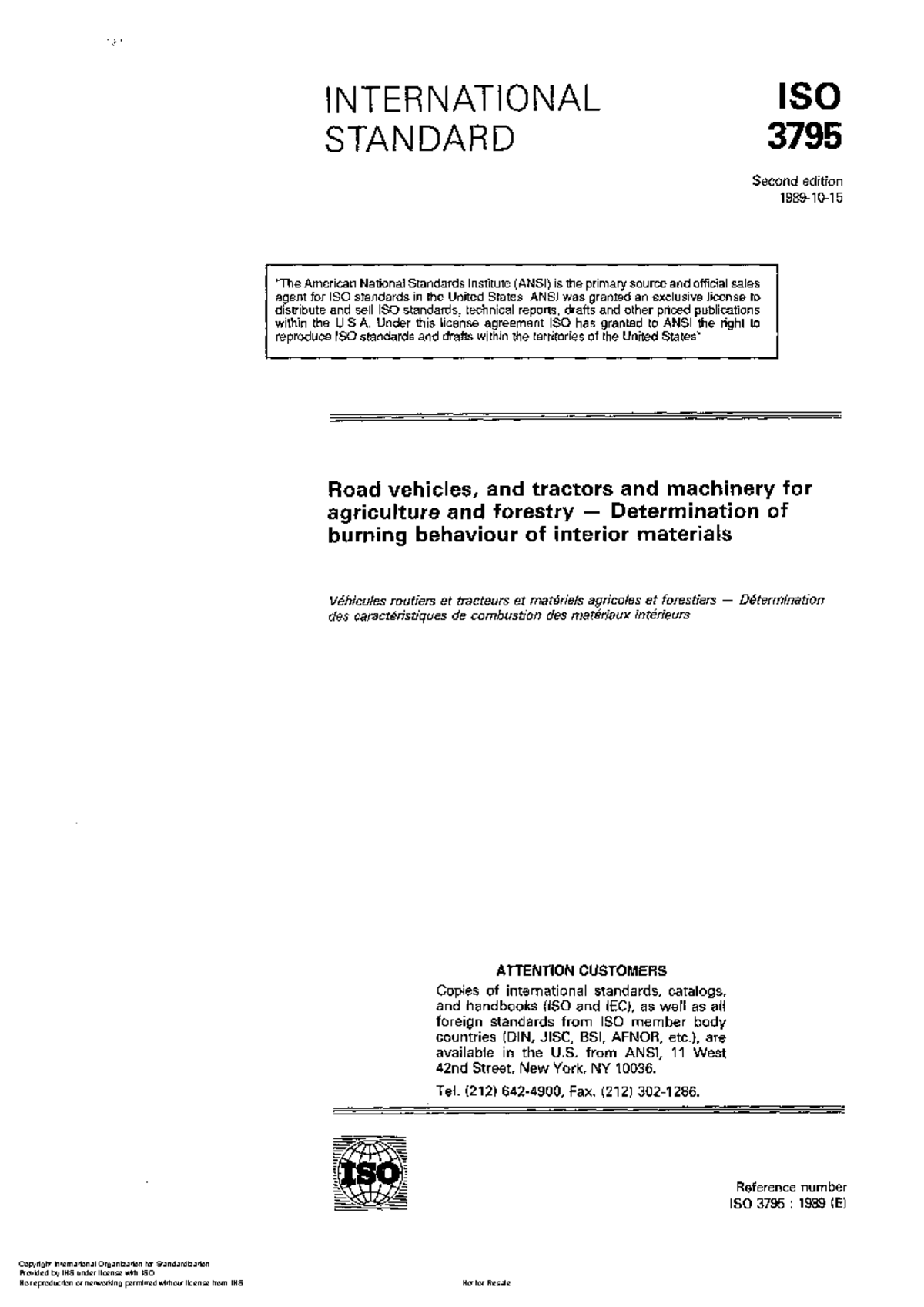 ISO 3795 1989 pdf - normativa - INTERNATIONAL STANDARD IS 3795 Second ...