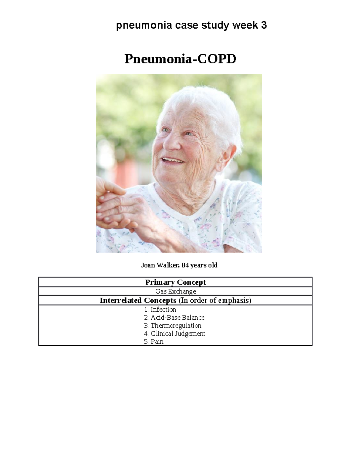 Basic week 3 Pneumonia Case Study 2.0.docx - Pneumonia-COPD Joan Walker ...