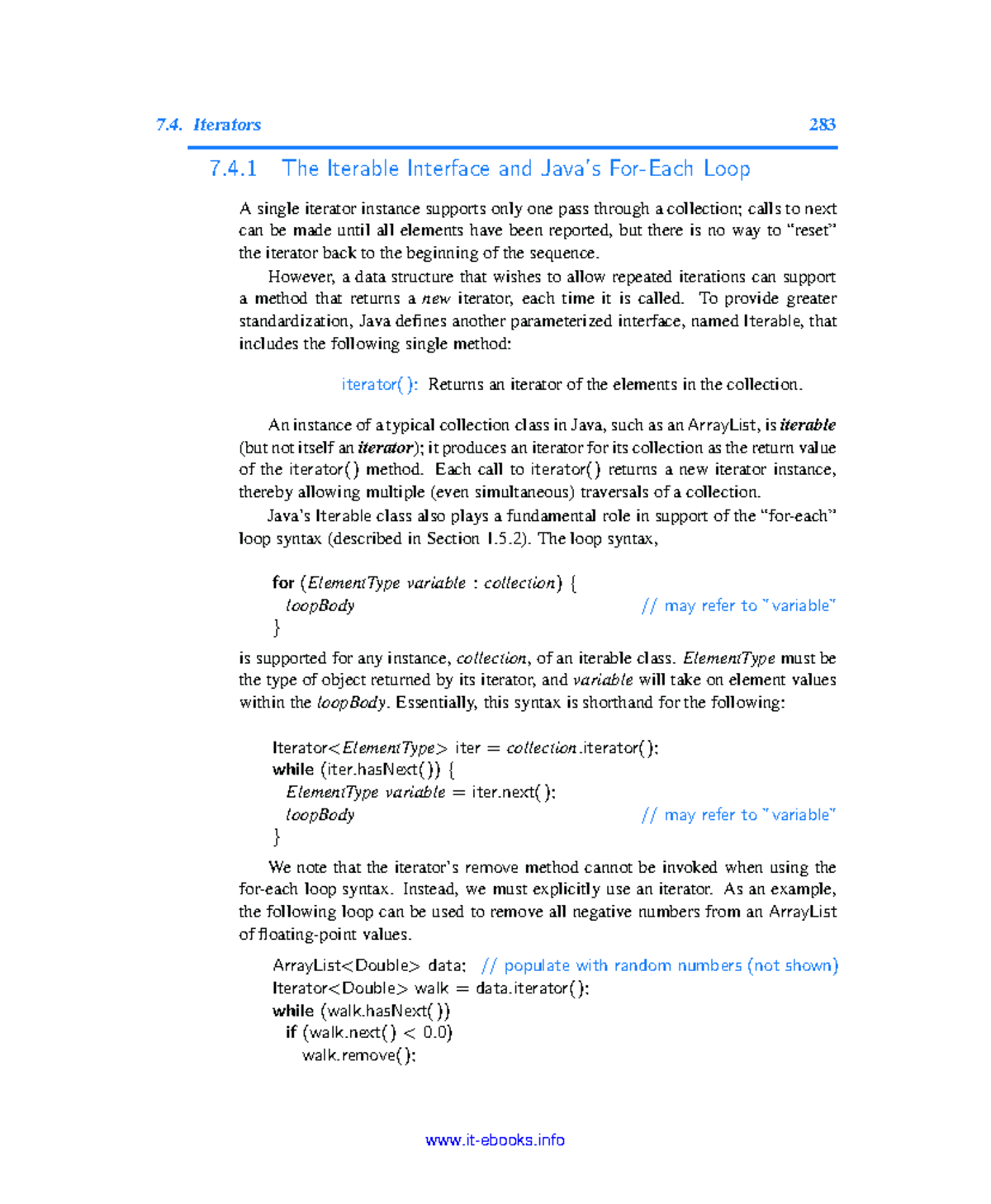 Data Structures and Algorithms in Java -31 - Iterators 283 7.4 The ...