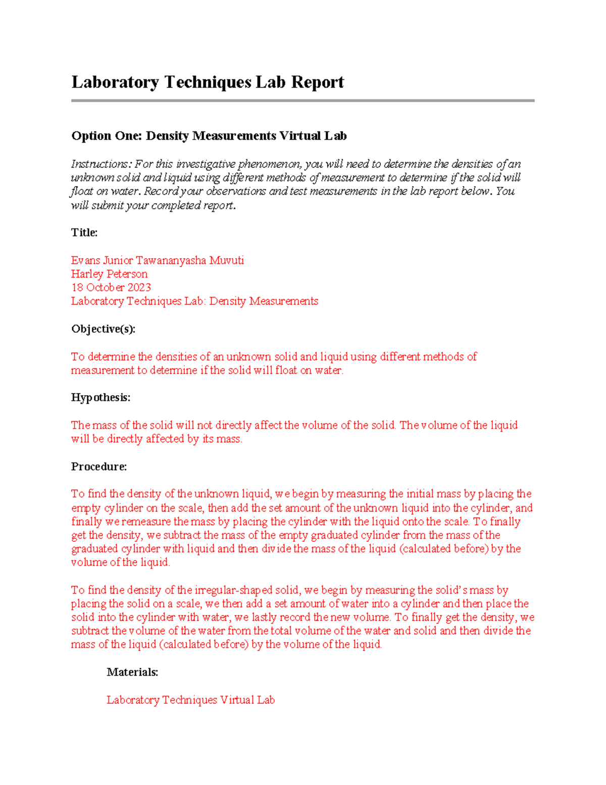 Laboratory Techniques - Record your observations and test measurements ...