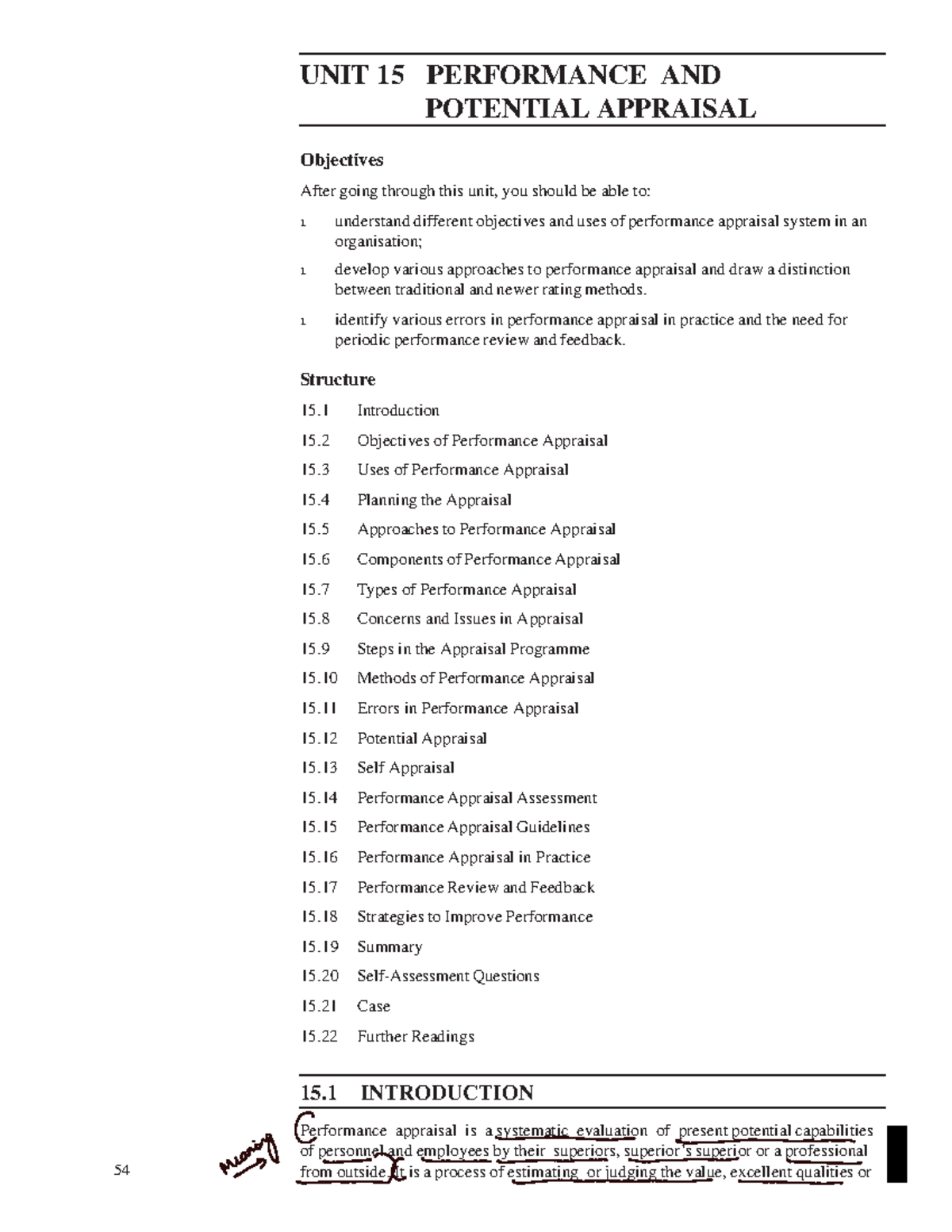 Performance & Potential Appraisal - 54 Key HR Practices UNIT 15 ...