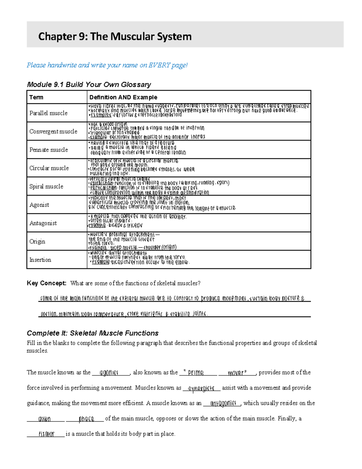Chapter 9 - Please handwrite and write your name on EVERY page! Module 9 Build Your Own Glossary ...