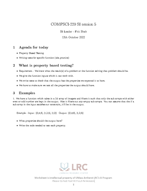 SI session 7 Solutions - Fall 22- Jaime Davilla and Marius Minea - COMPSCI-220 SI session 9 SI ...