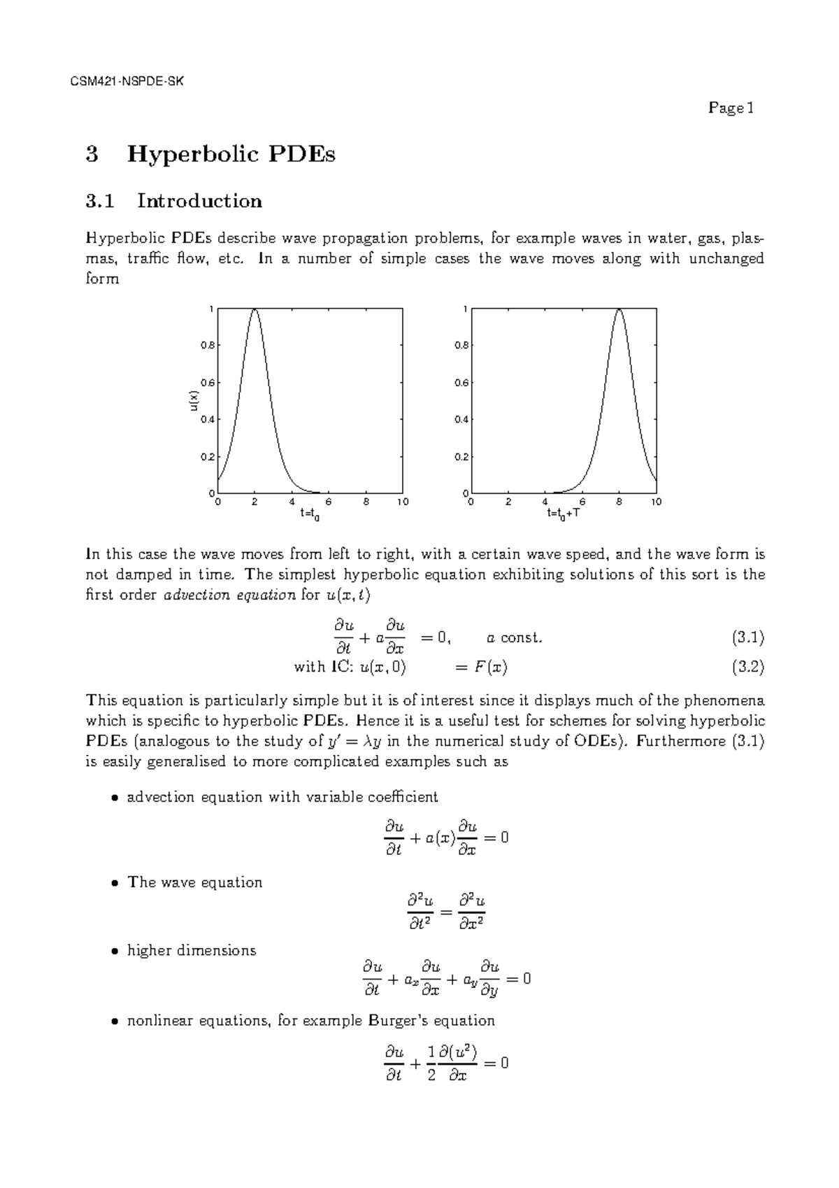 Hyperbolic equations for numerical solution for pde 1 - 3 Hyperbolic PDEs 3 Introduction ...