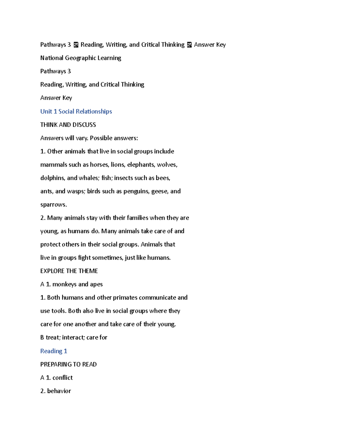 Document - We have the answers 0w0 - Pathways 3 Reading, Writng, and ...