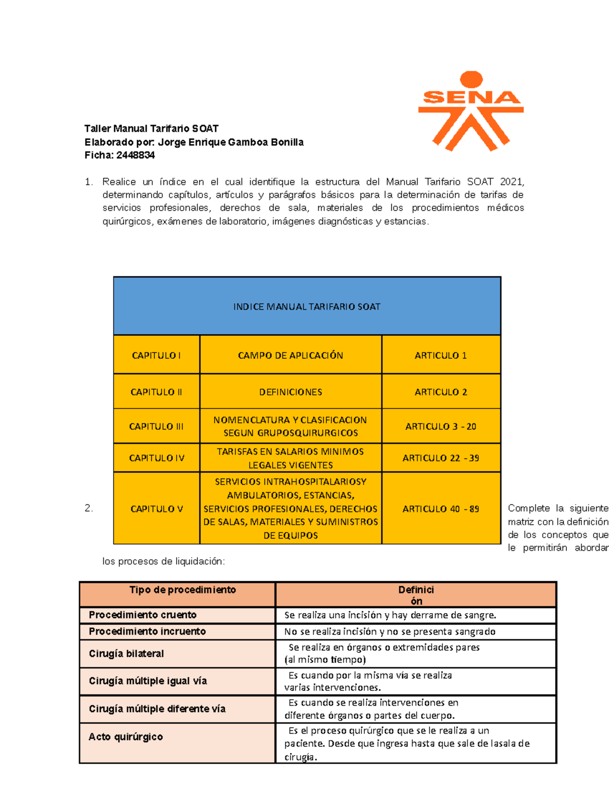 Taller Manual Tarifario SOAT Jorge Gamboa - Taller Manual Tarifario ...