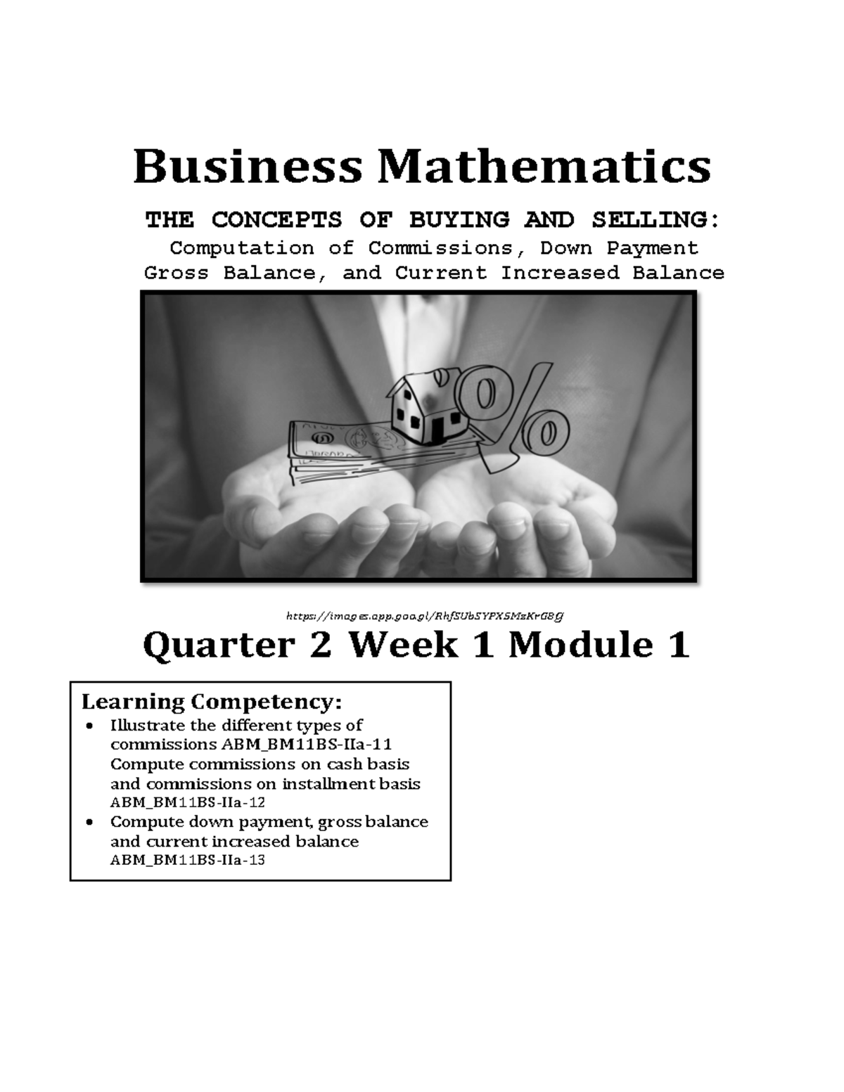 Module-Business-Mathematics (Commissions) - Week 1 Module 1 Learning ...