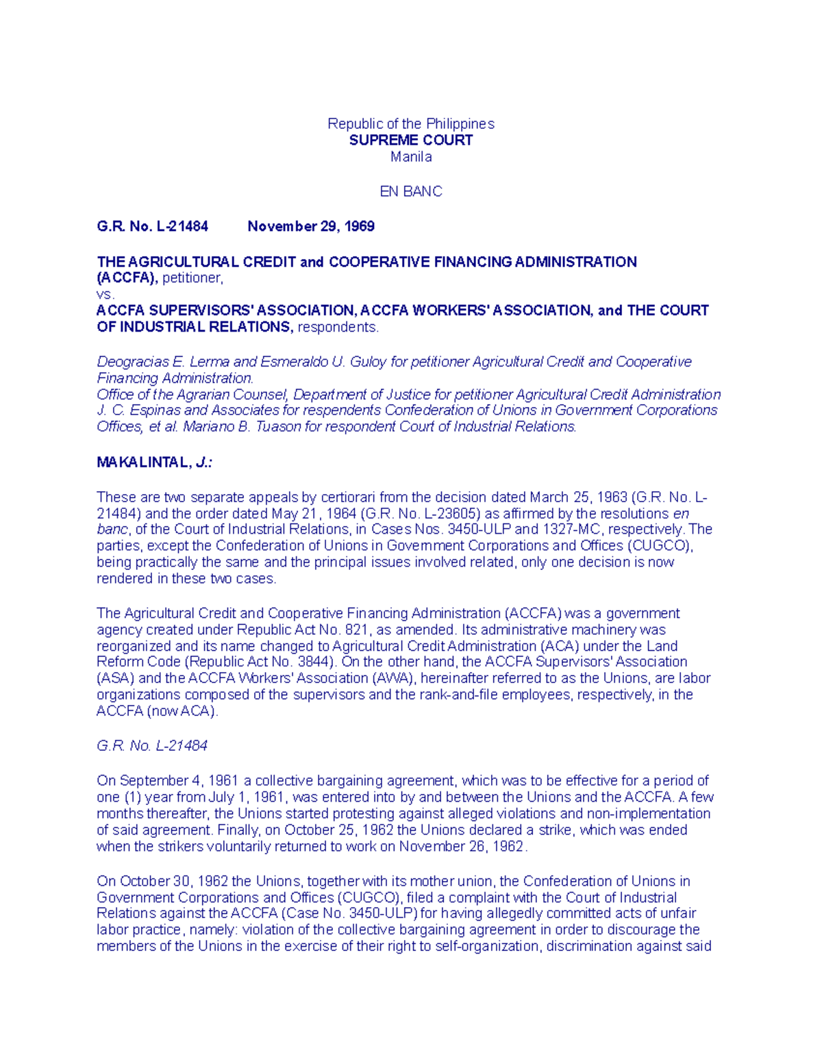 AACFA VS. CUGCO DIGEST - Republic of the Philippines SUPREME COURT ...