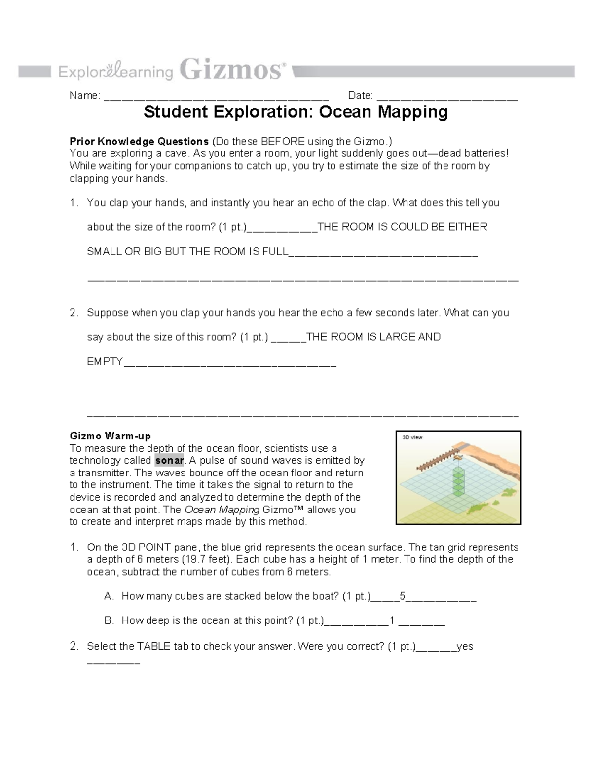Copy of Ocean Mapping Gizmo Worksheet - Name ...
