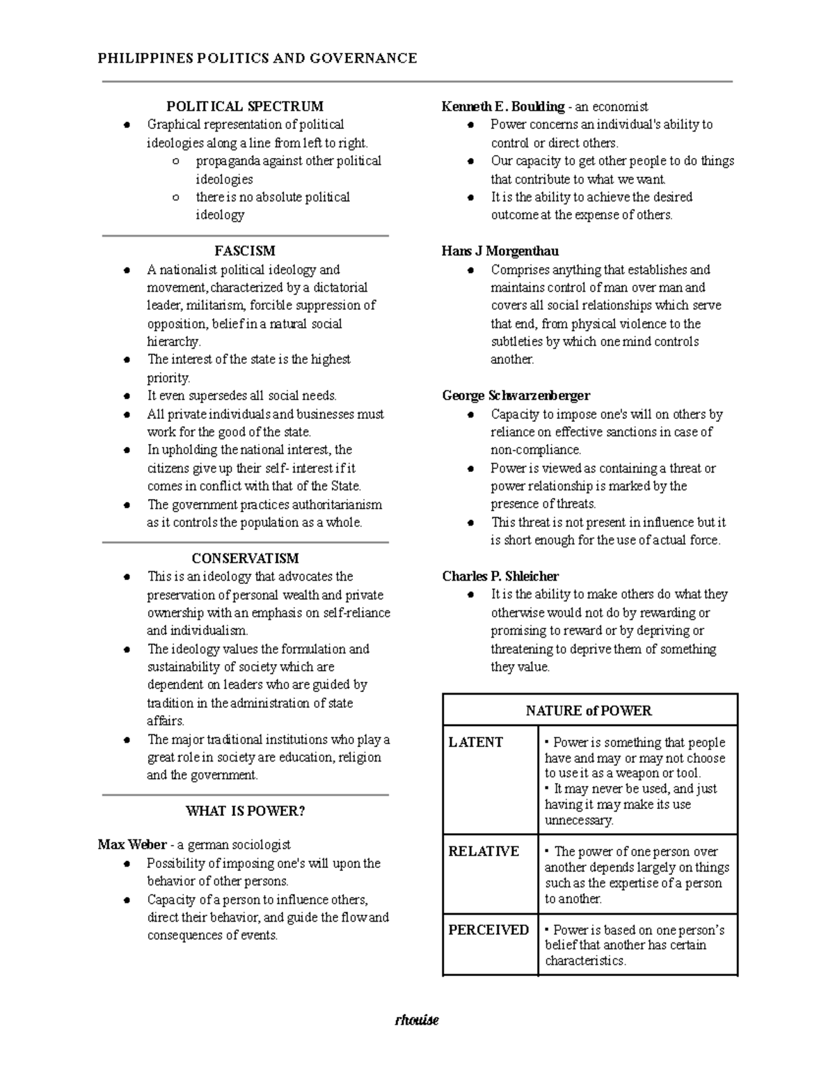 50 Fifty Items for - POLITICAL SPECTRUM Graphical representation of ...