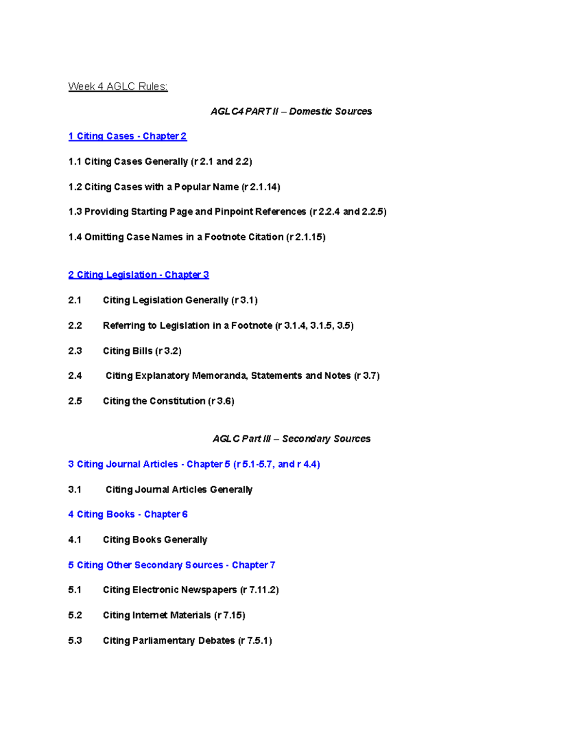 Week 4 AGLC Rules - AGLC TIPS FOR ASSIGNMENTS - Week 4 AGLC Rules ...
