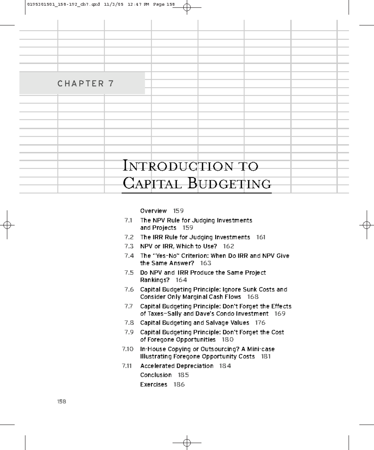Capital Budgeting - Revision questions - 12:47 PM Page 158 CHAPTER 7 ...