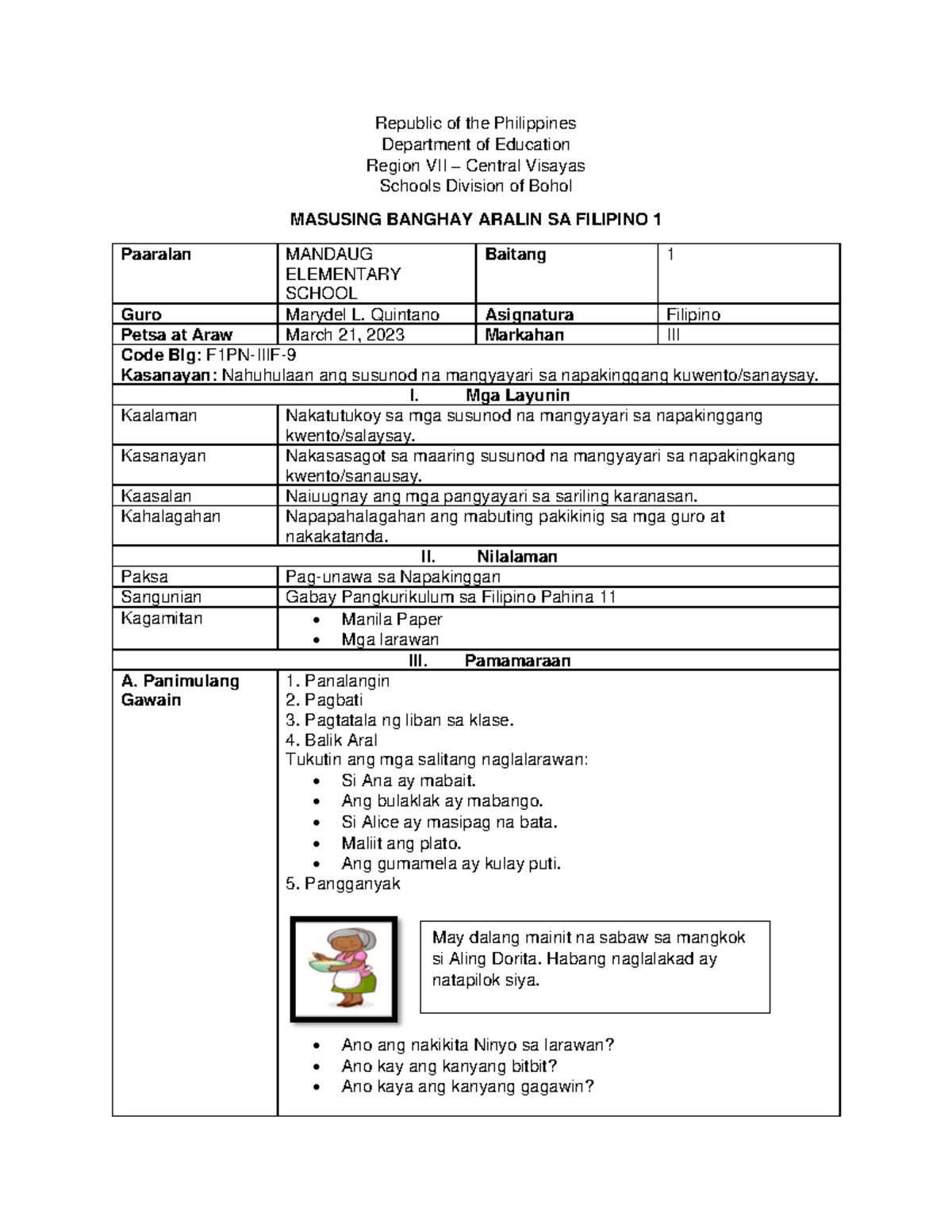 DLP-Grade-1 Filipino - dlp - Republic of the Philippines Department of ...