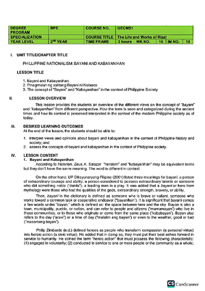 The life and works of rizal module 6 - BS Electrical Engineering - NVSU - Studocu