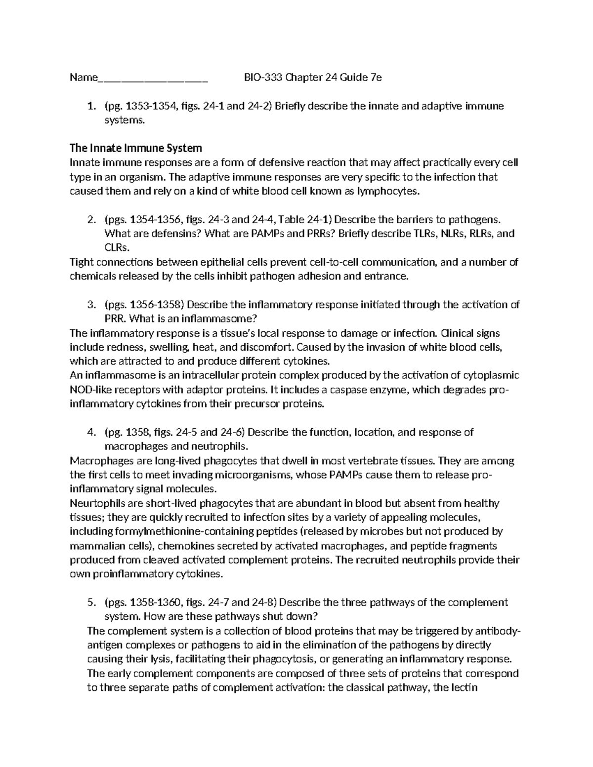 BIO-333 CH24 Guide 7e-SM - Name___________________ BIO-333 Chapter 24 ...