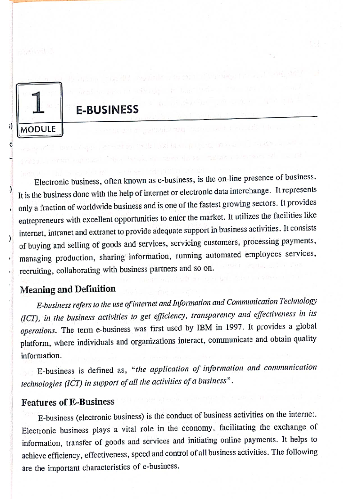 E- Business Module 1 - Bbhhhhhhhh - Co-operation - Studocu