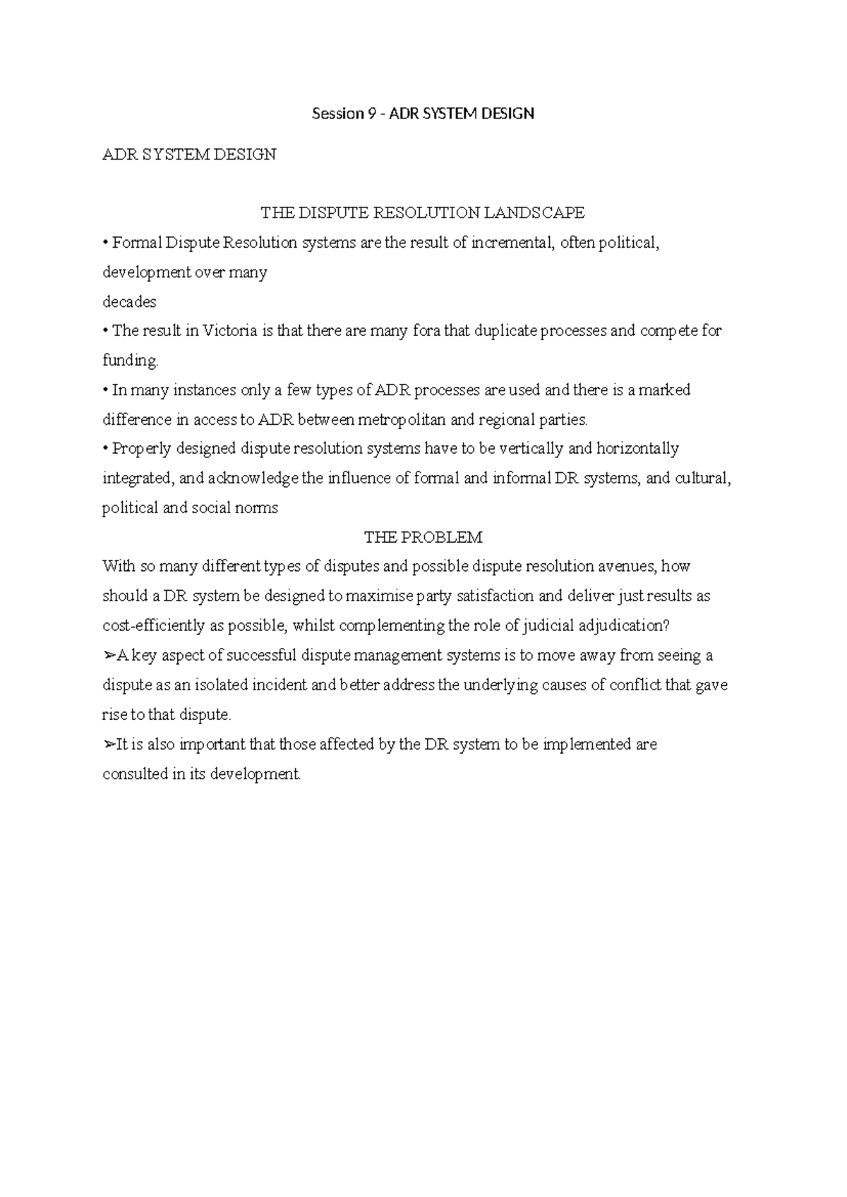 Session 9 - lecture notes - Session 9 - ADR SYSTEM DESIGN ADR SYSTEM ...