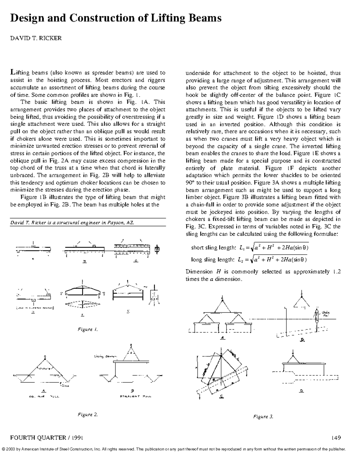 Lifting beams - Design and Construction of Lifting Beams DAVID T ...