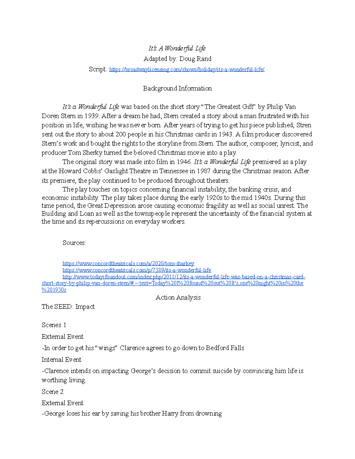 It s A Wonderful Life Analysis - It’s A Wonderful Life Adapted by: Doug ...