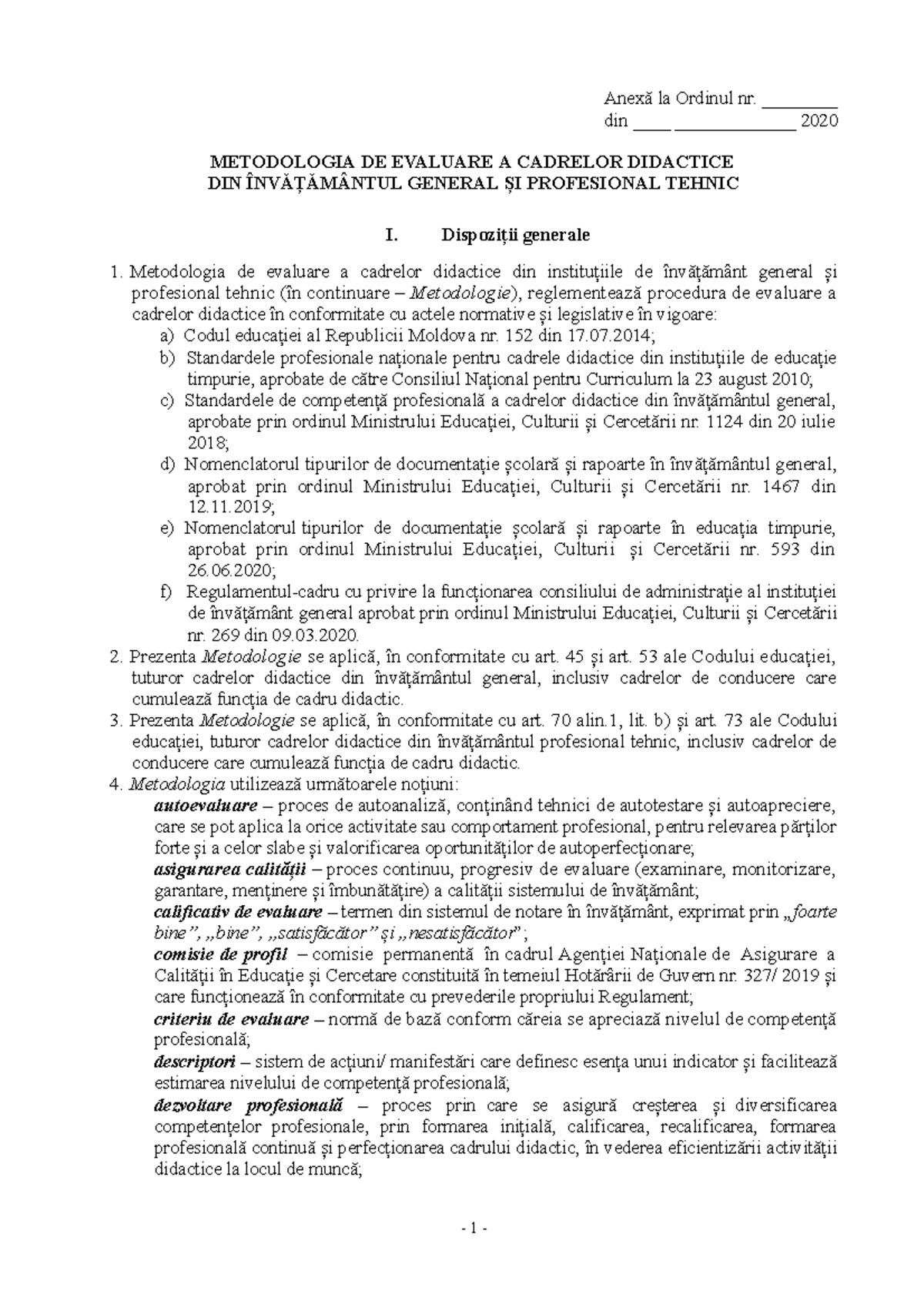 Metodologia-de-evaluare-a-cadrelor-didactice - Anexă la Ordinul nr ...