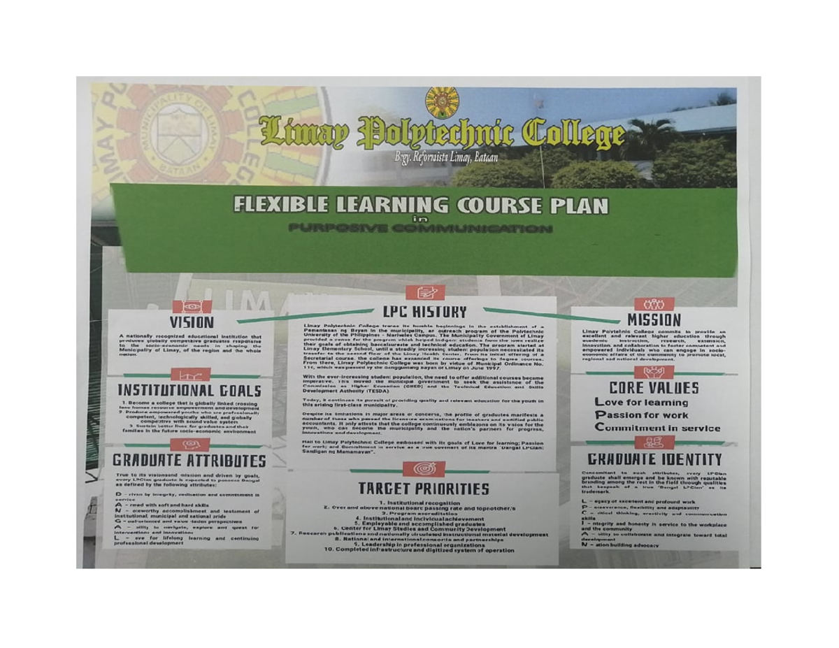 R.Lorilla COMM 101 Purposive Communication BSA 1 - FLEXIBLE LEARNING ...