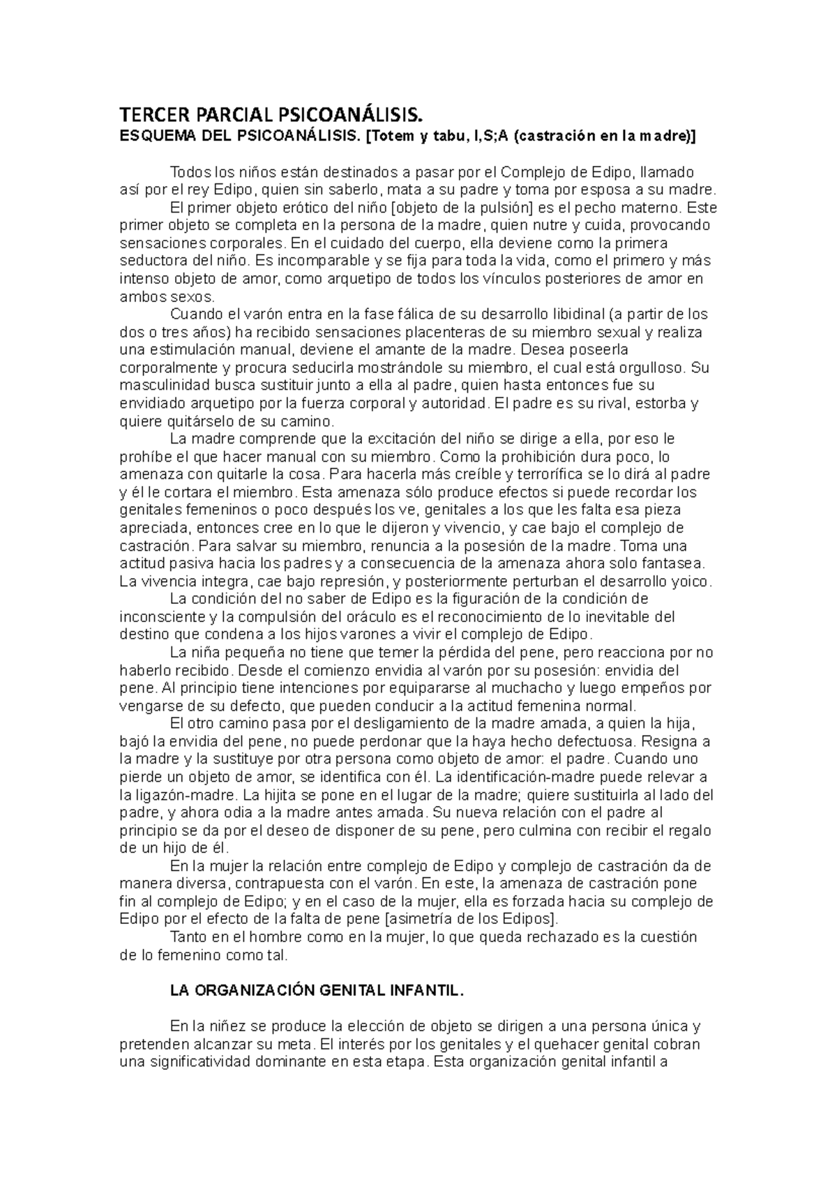 Resumen Tercer Parcial Psicoanálisis laznik - Psicoanálisis Freud - UBA - Studocu