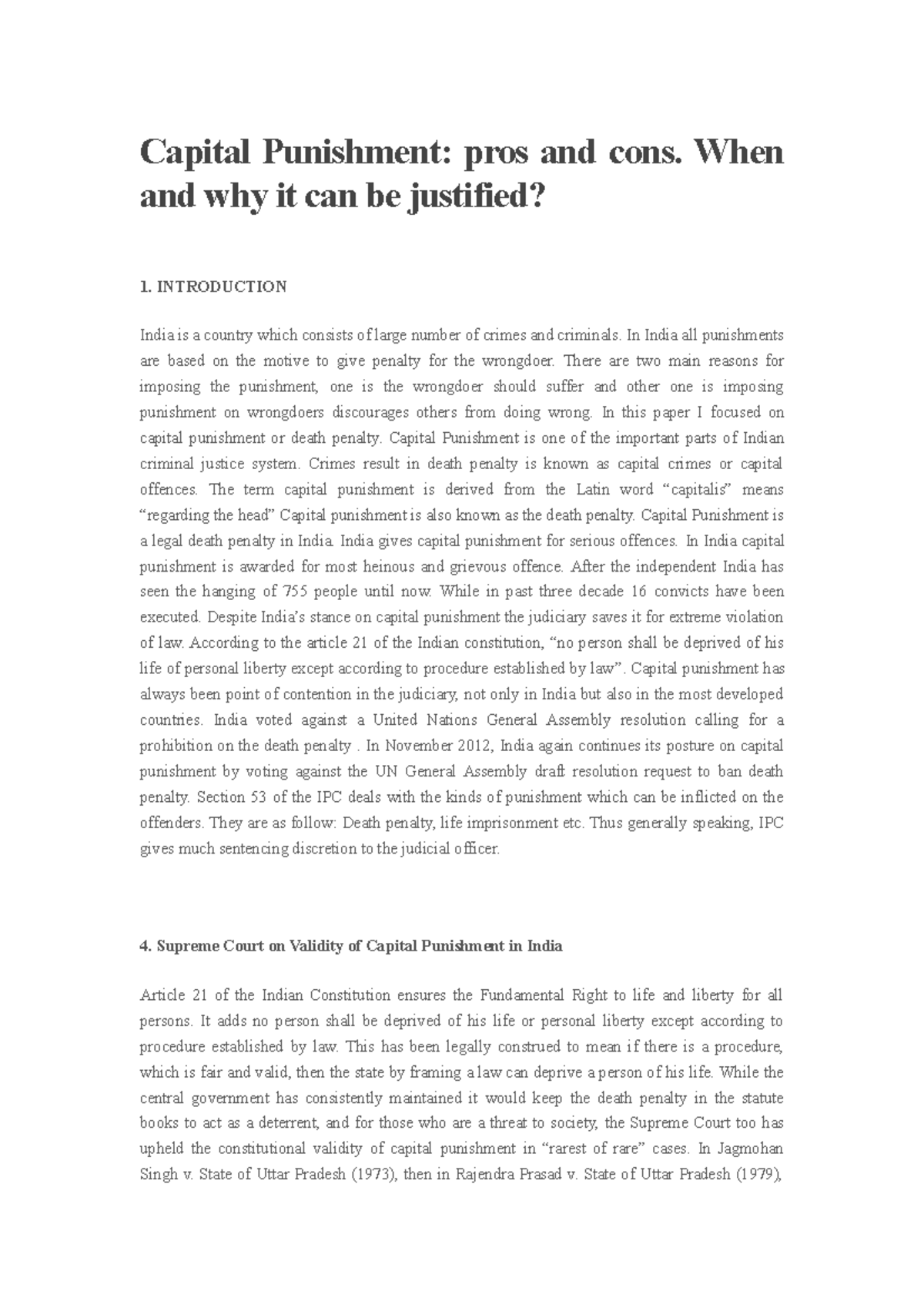 Capital Punishment: pros and cons. When and why it can be justified ...