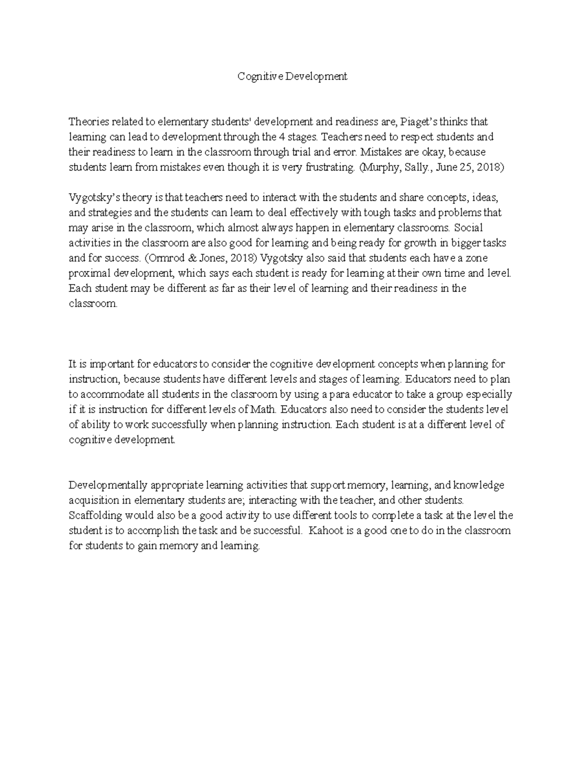 Cognitive Development - Cognitive Development Theories related to ...