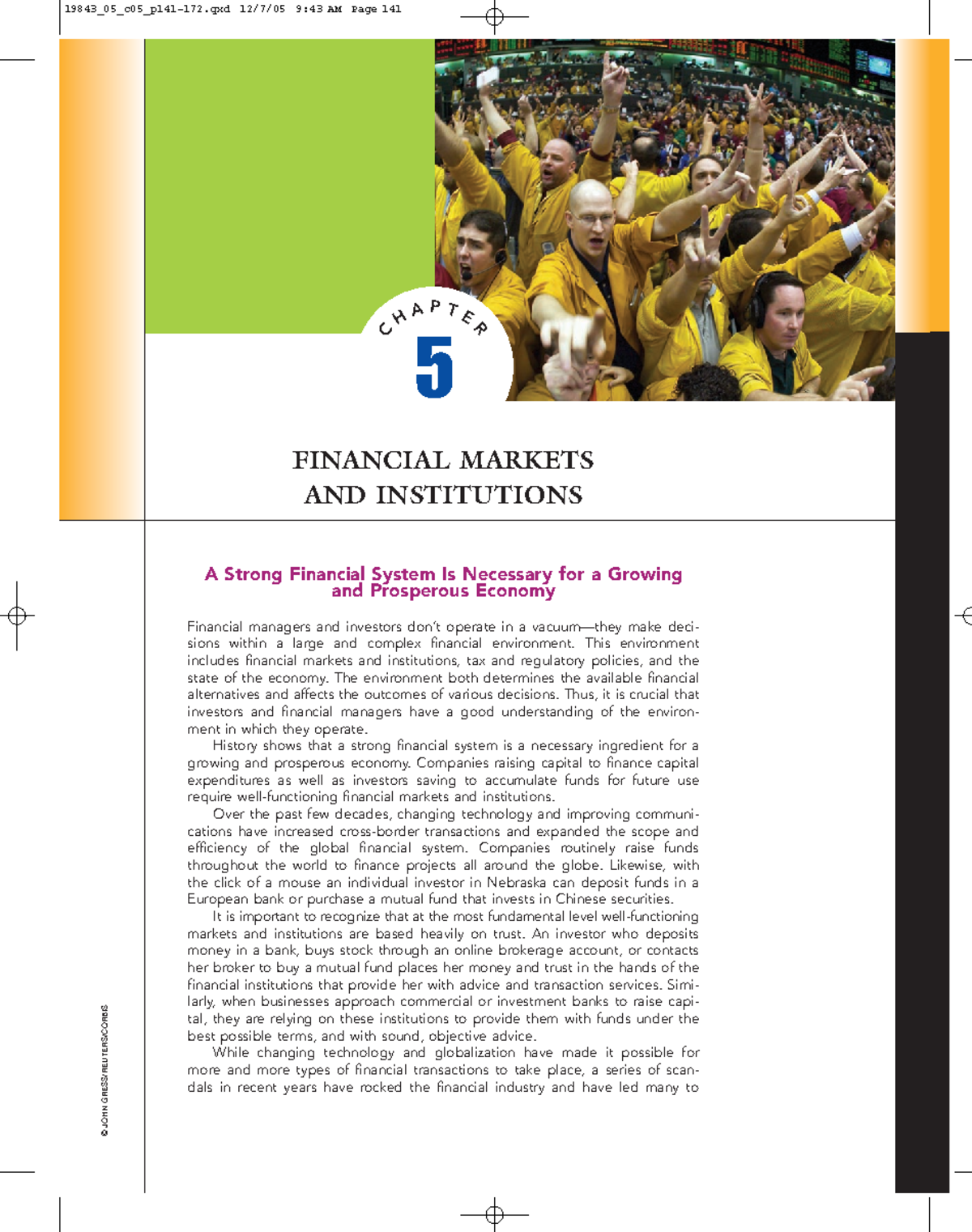 Financial markets 101 - FINANCIAL MARKETS AND INSTITUTIONS A Strong ...