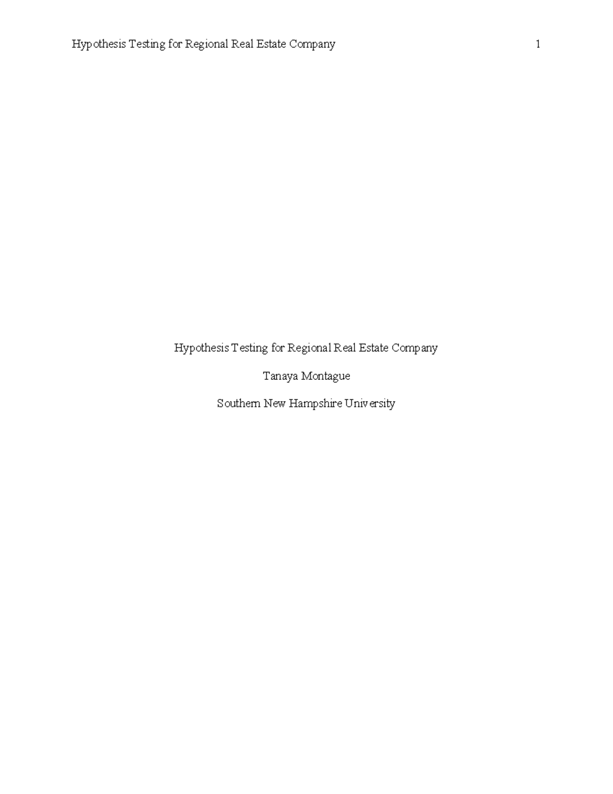 MAT 240 Module Five Assignment Template - Hypothesis Testing for ...