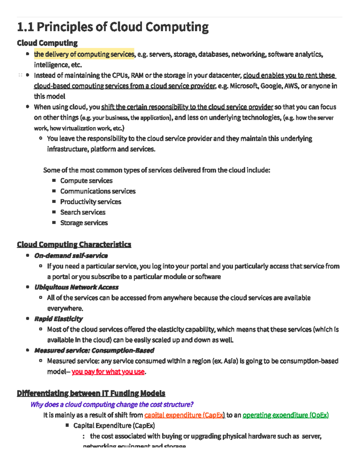MS 365 Cloud Concepts 1.1 Principles of Cloud Computing - Medical ...
