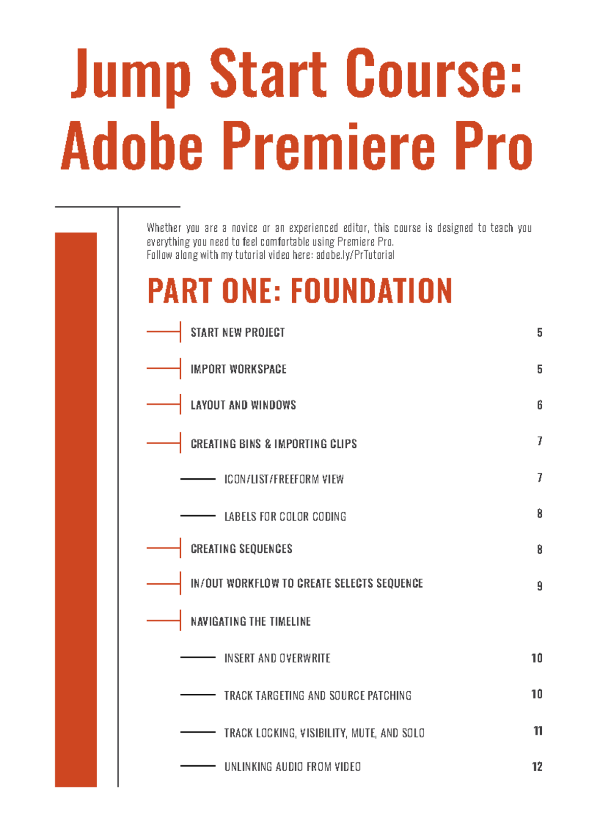 Adobe Premiere Pro Manual - Jump Start 2023 - START NEW PROJECT Whether ...