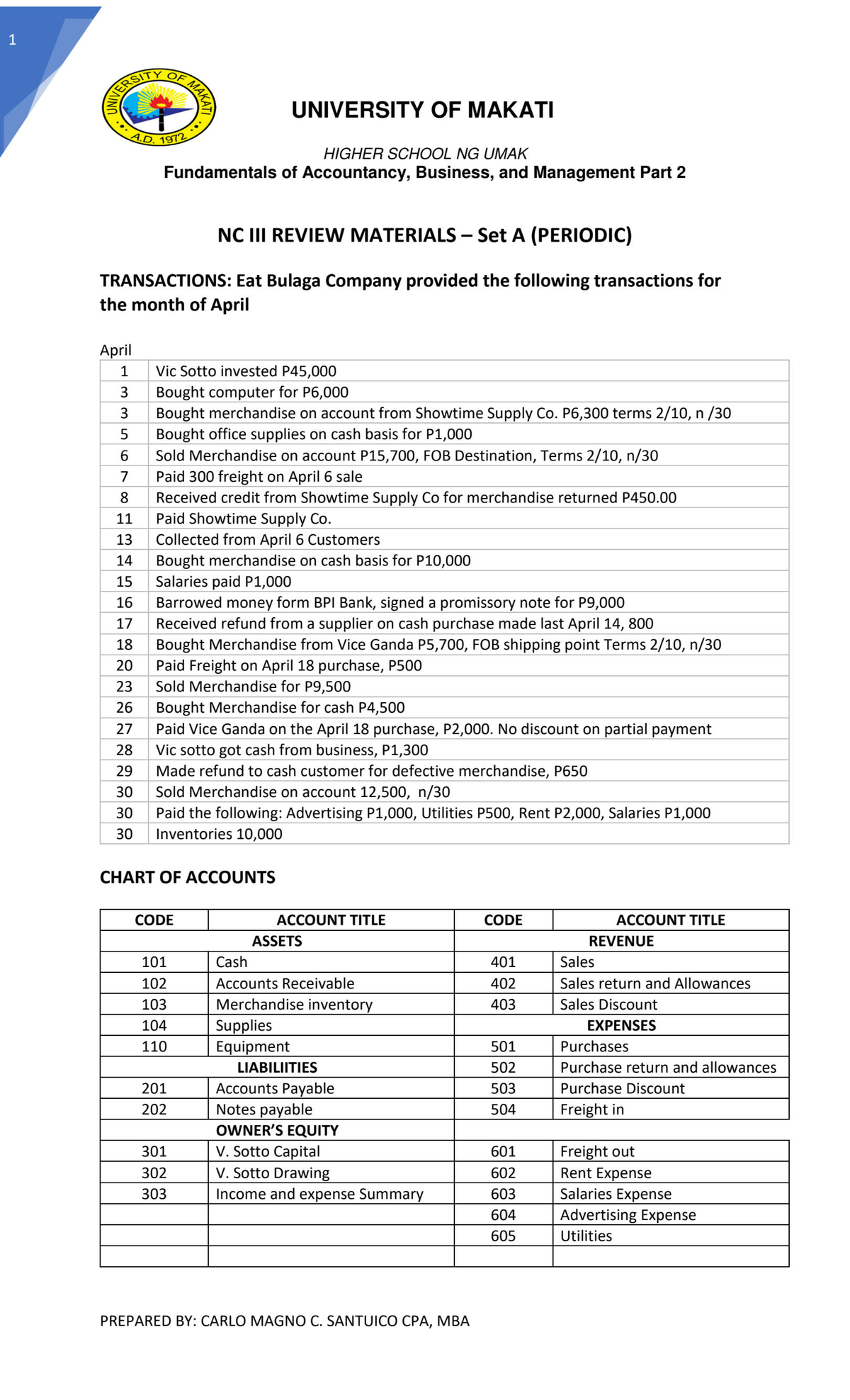 Periodic Exam - Accountancy - Studocu