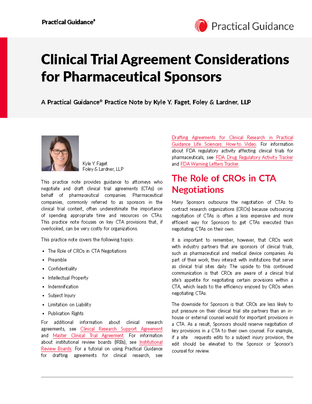 Clinical trial agreement considerations for pharma - BSC2085 - MDC ...
