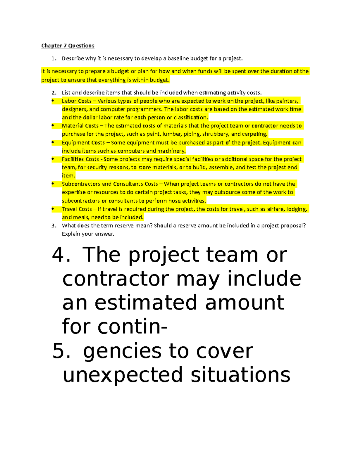 Chapter 7 Questions - Information and Project Management - Chapter 7 ...