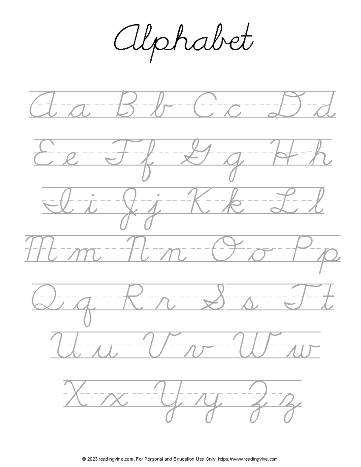 Cursive-Alphabet-Chart-Upper-and-Lower-With-Lines - Filipino - Alphabet ...