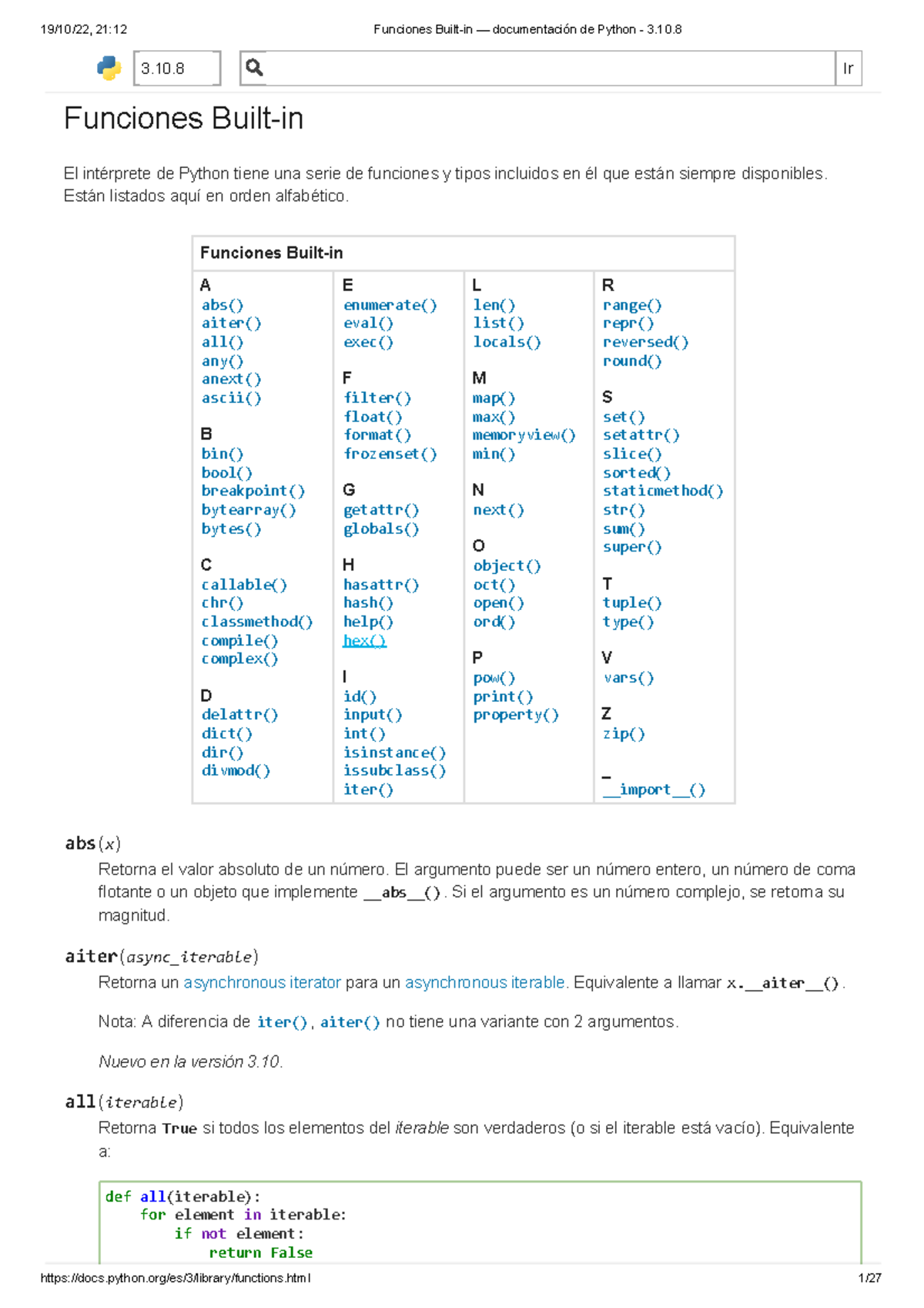 3 - 1 - Python basico 3 - Funciones Built-in El intérprete de Python ...