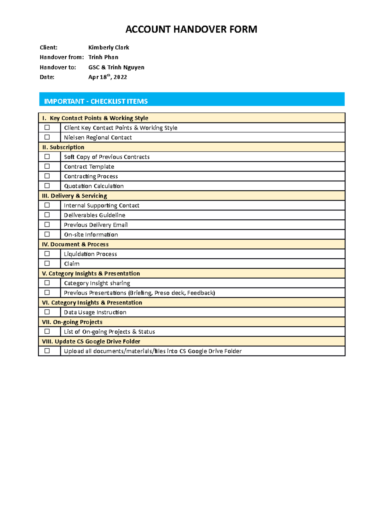 KC Account Handover (Apr'22) (to GSC) - ACCOUNT HANDOVER FORM Client ...