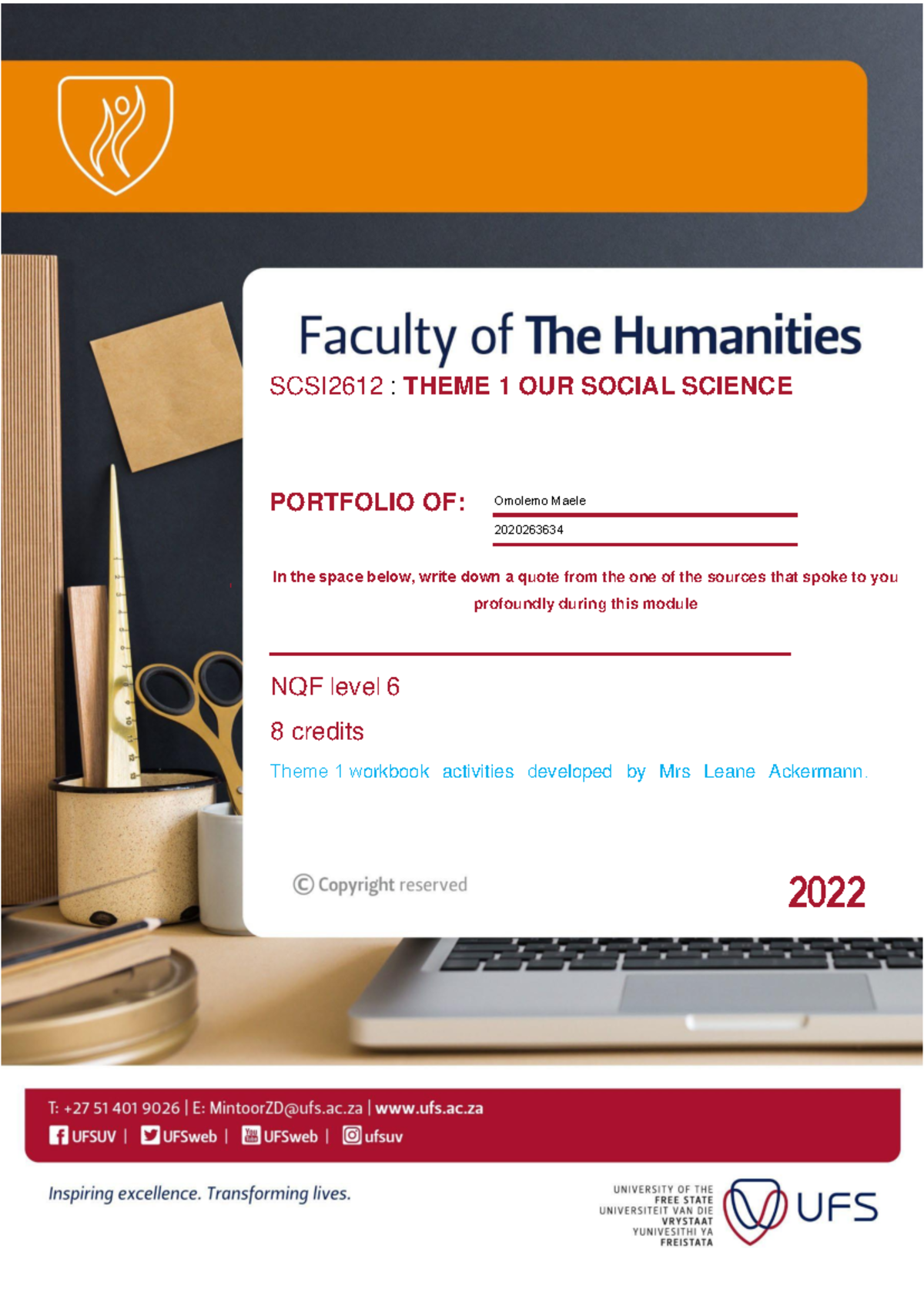 Theme 1 Portfolio - SCSI2612 : THEME 1 OUR SOCIAL SCIENCE PORTFOLIO OF ...