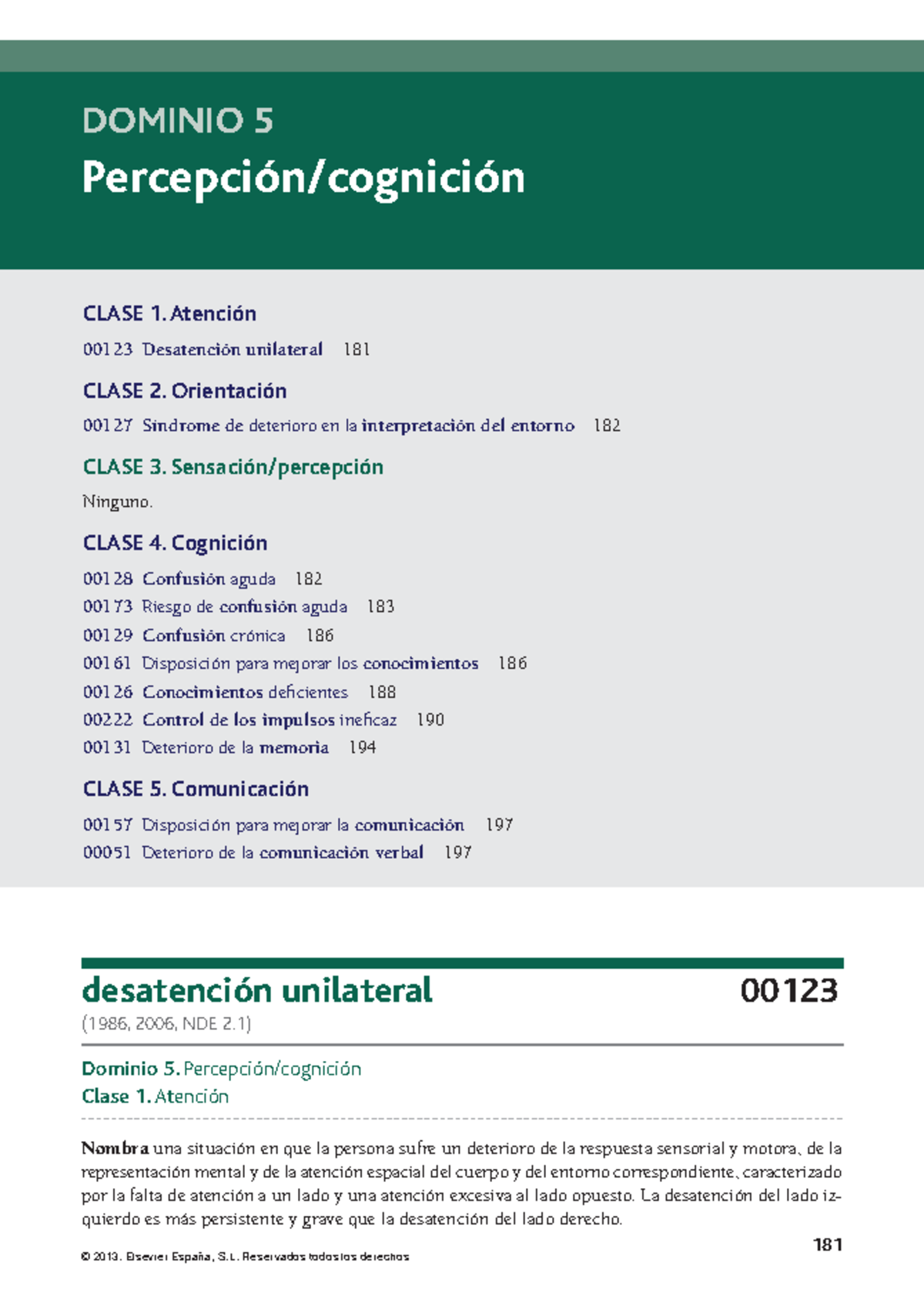 Dominio-5-Percepci-n-cognici-n 2013 Los-Diagn-sticos-Enfermeros - © 2013. Elsevier España, S. R ...