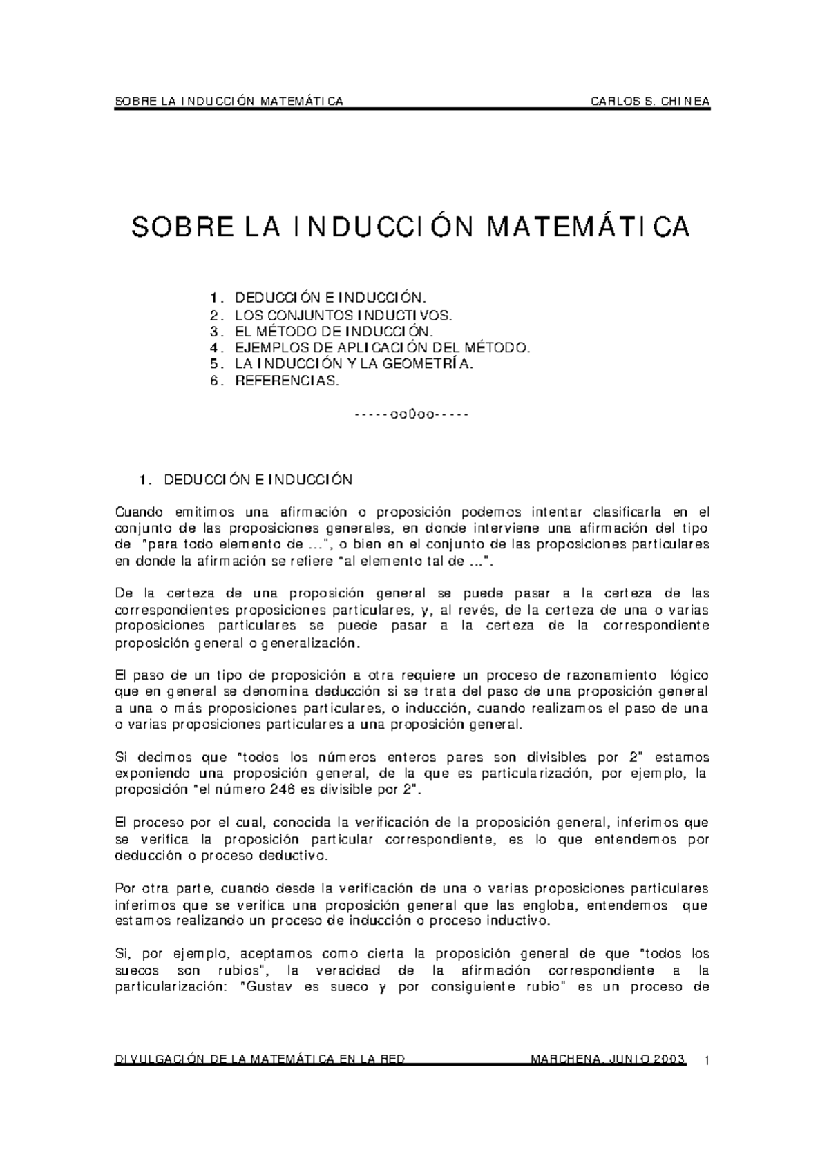 Chinea Carlos - Sobre La Induccion Matematica - SOBRE LA INDUCCIÓN ...