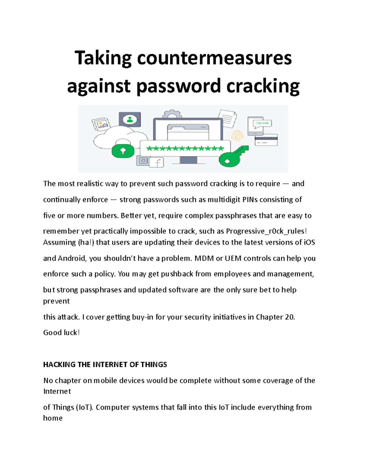 Hacking of internet of things - Taking countermeasures against password ...