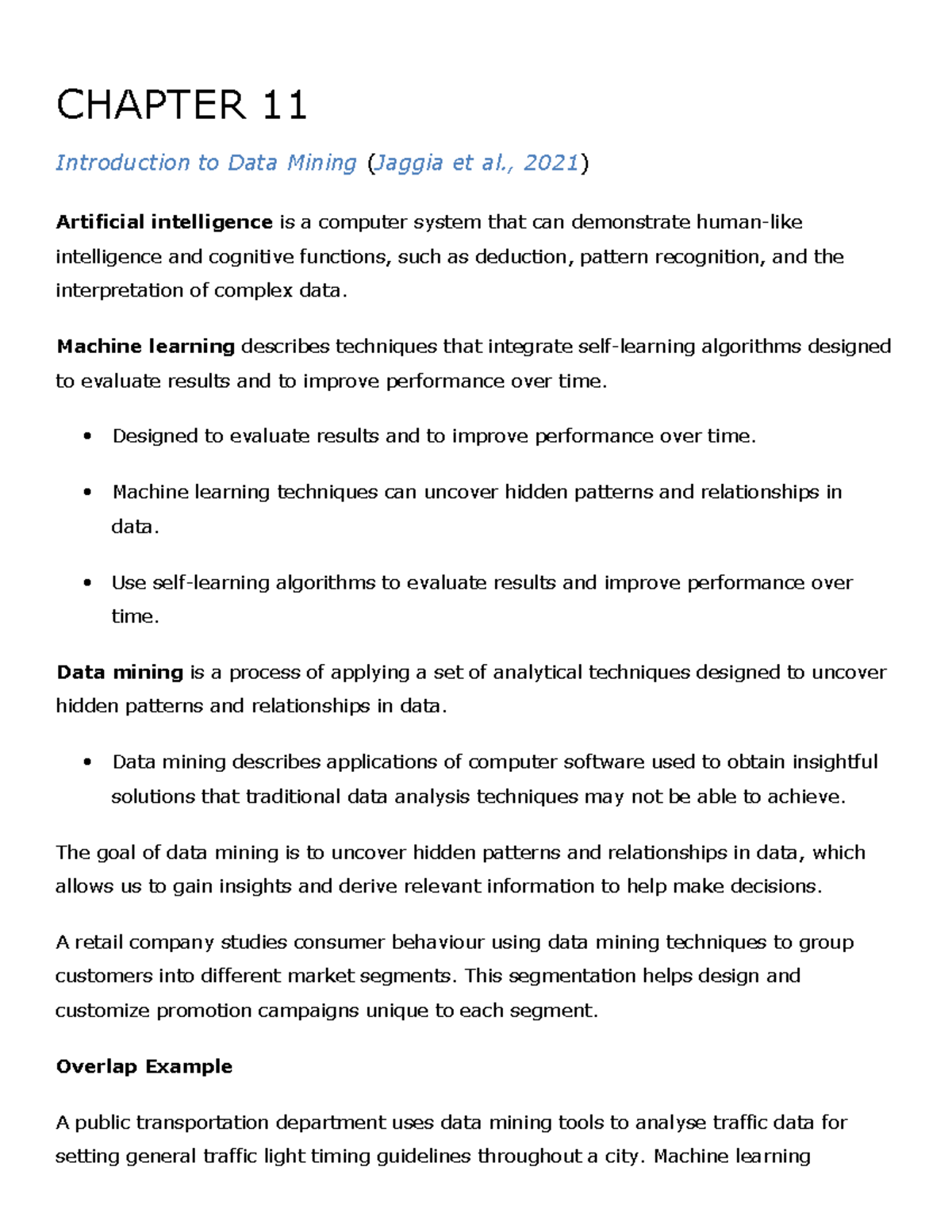 Chapter 11 Introduction to Data Mining - CHAPTER 11 ####### Introduction to Data Mining (Jaggia ...