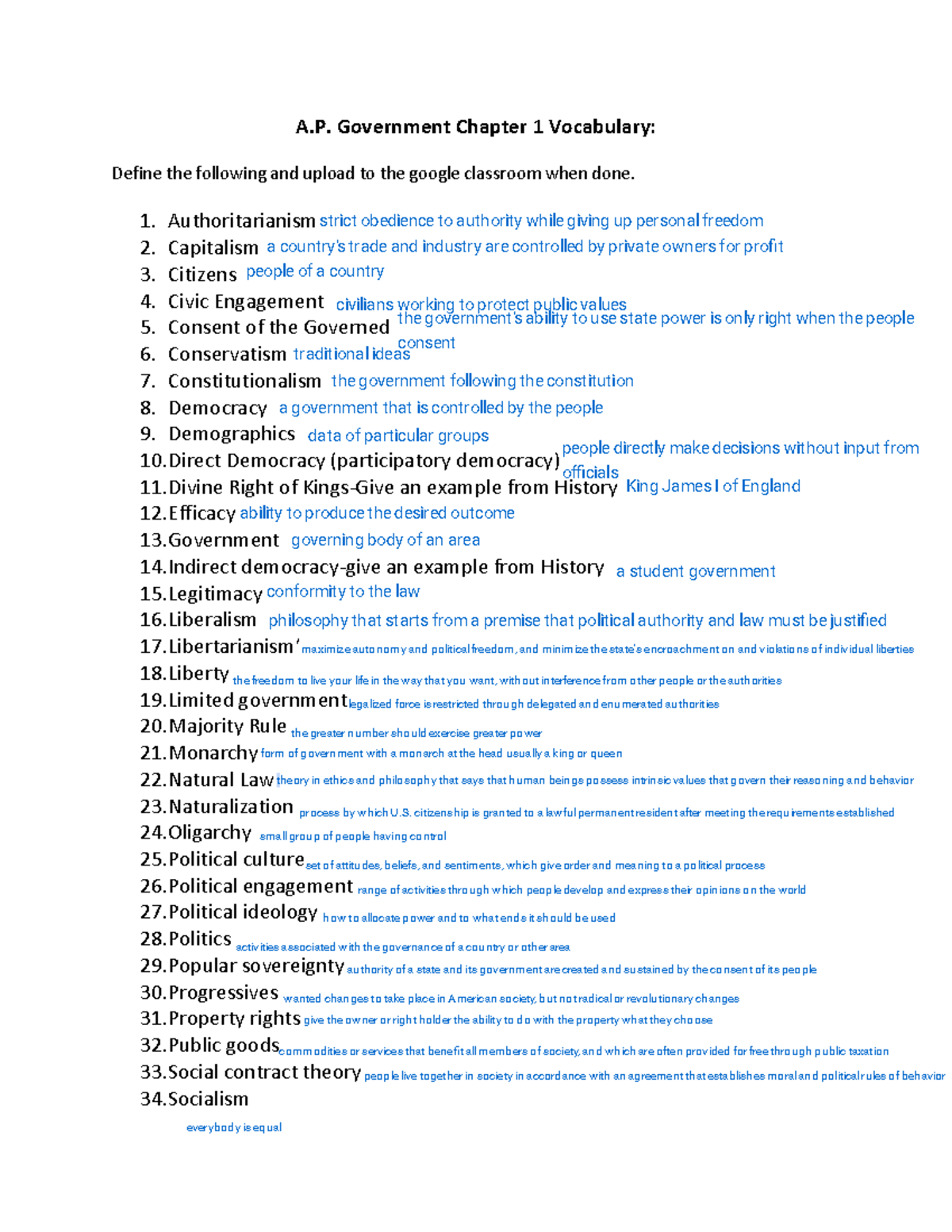 Kami Export - Madison Anderson - A.P. Government Chapter 1 Vocabulary ...