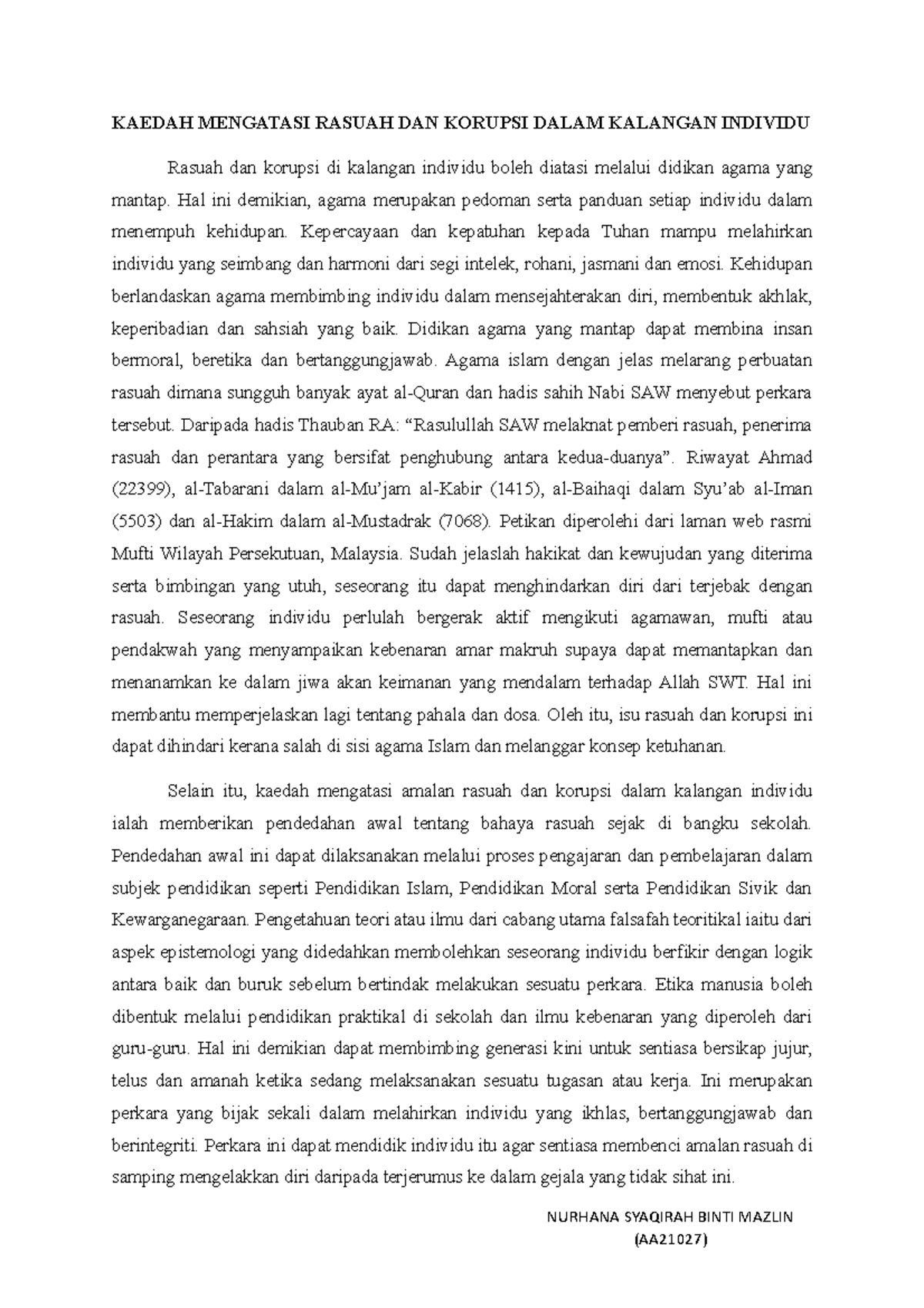 Kaedah Mengatasi Rasuah - edited - KAEDAH MENGATASI RASUAH DAN KORUPSI ...